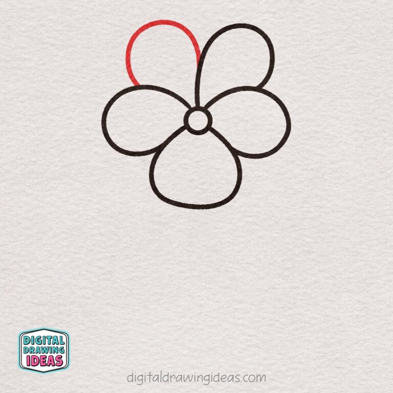 How to Draw a Violet Flower - Digital Drawing Ideas