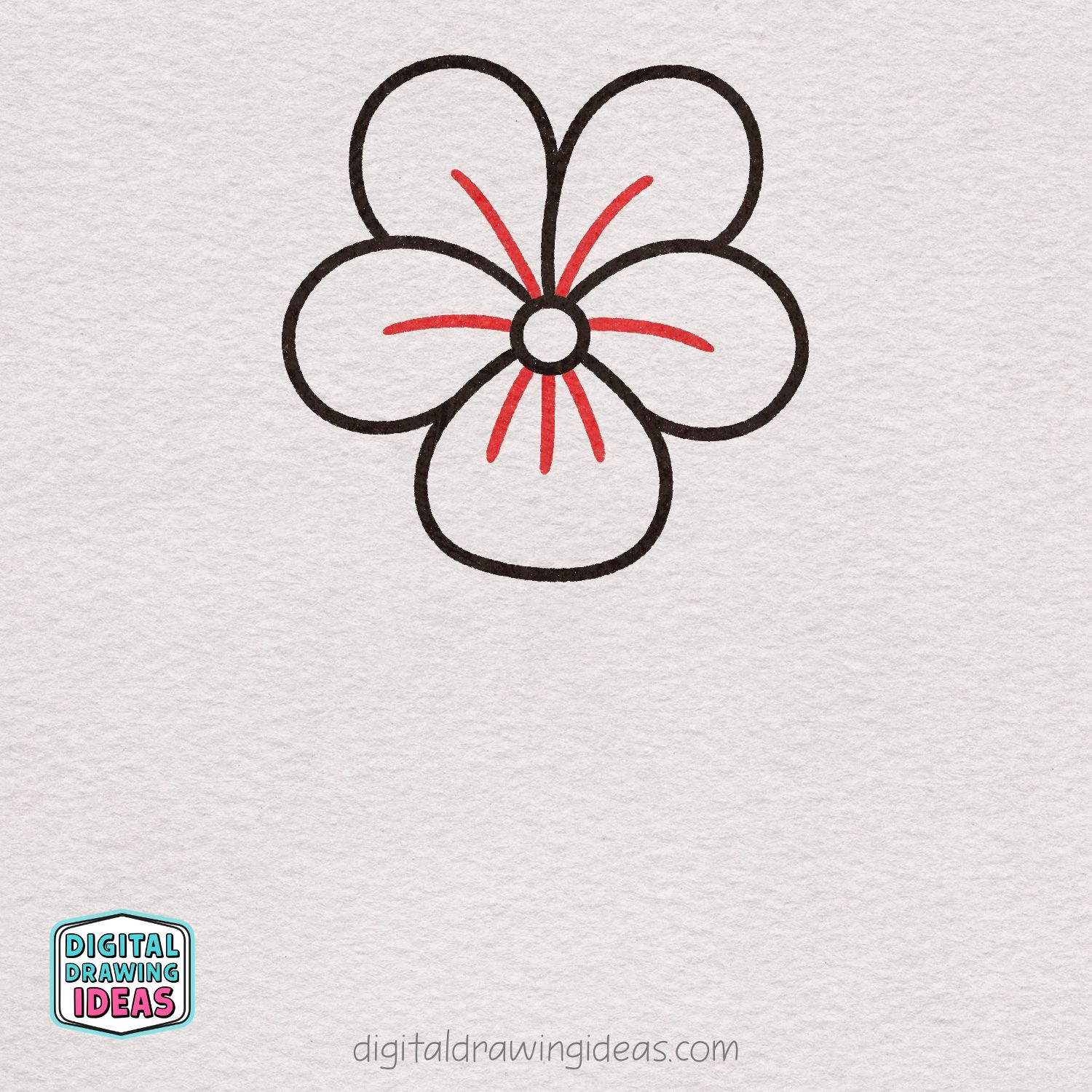 How to Draw a Violet Flower - Digital Drawing Ideas