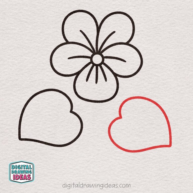 How to Draw a Violet Flower - Digital Drawing Ideas