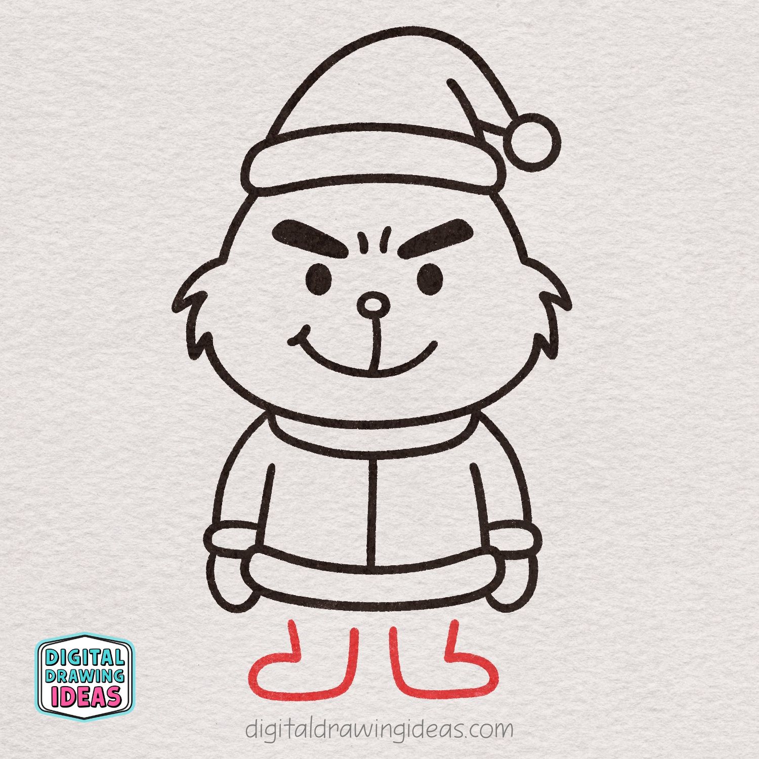 How to Draw The Grinch - Digital Drawing Ideas