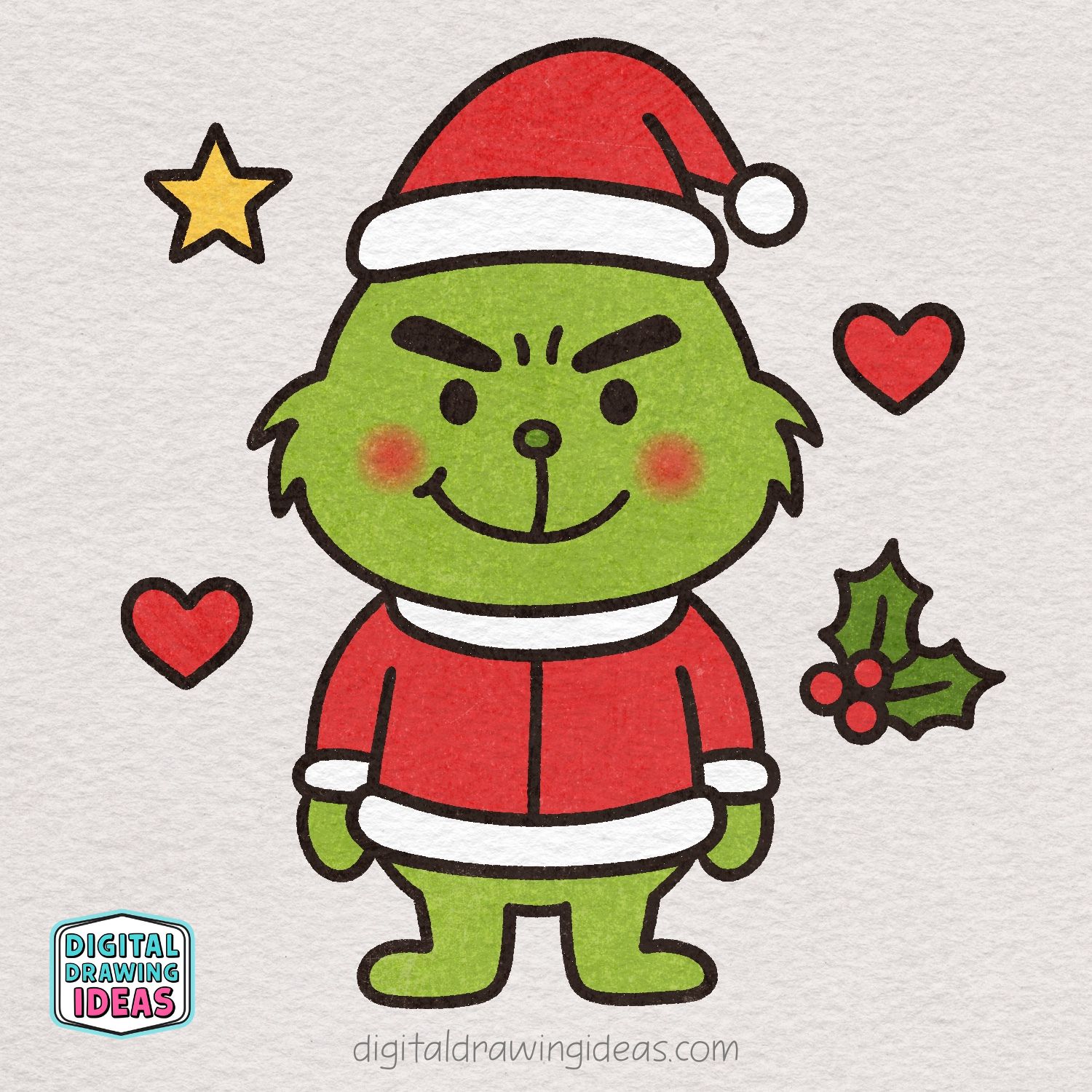 How to Draw The Grinch - Digital Drawing Ideas