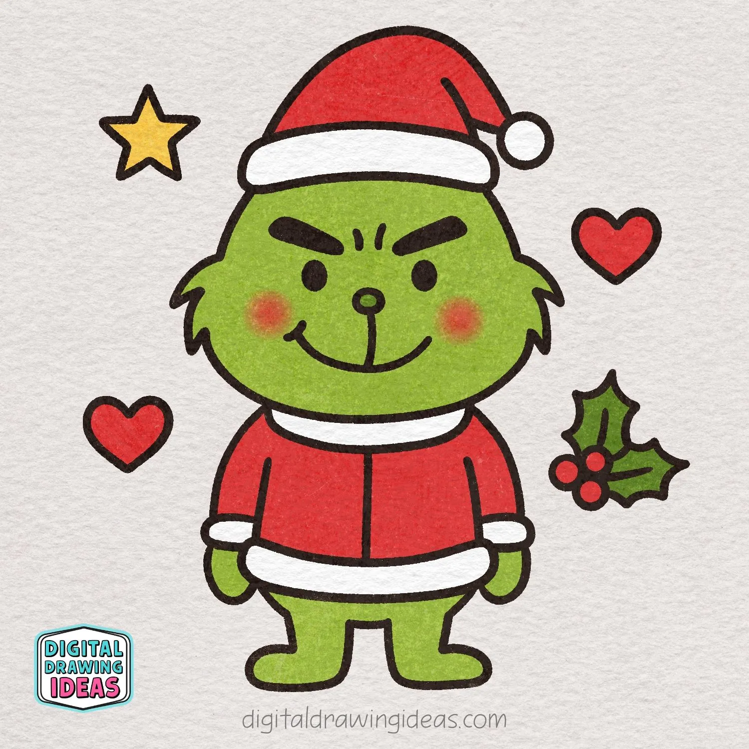 How to Draw The Grinch - Digital Drawing Ideas
