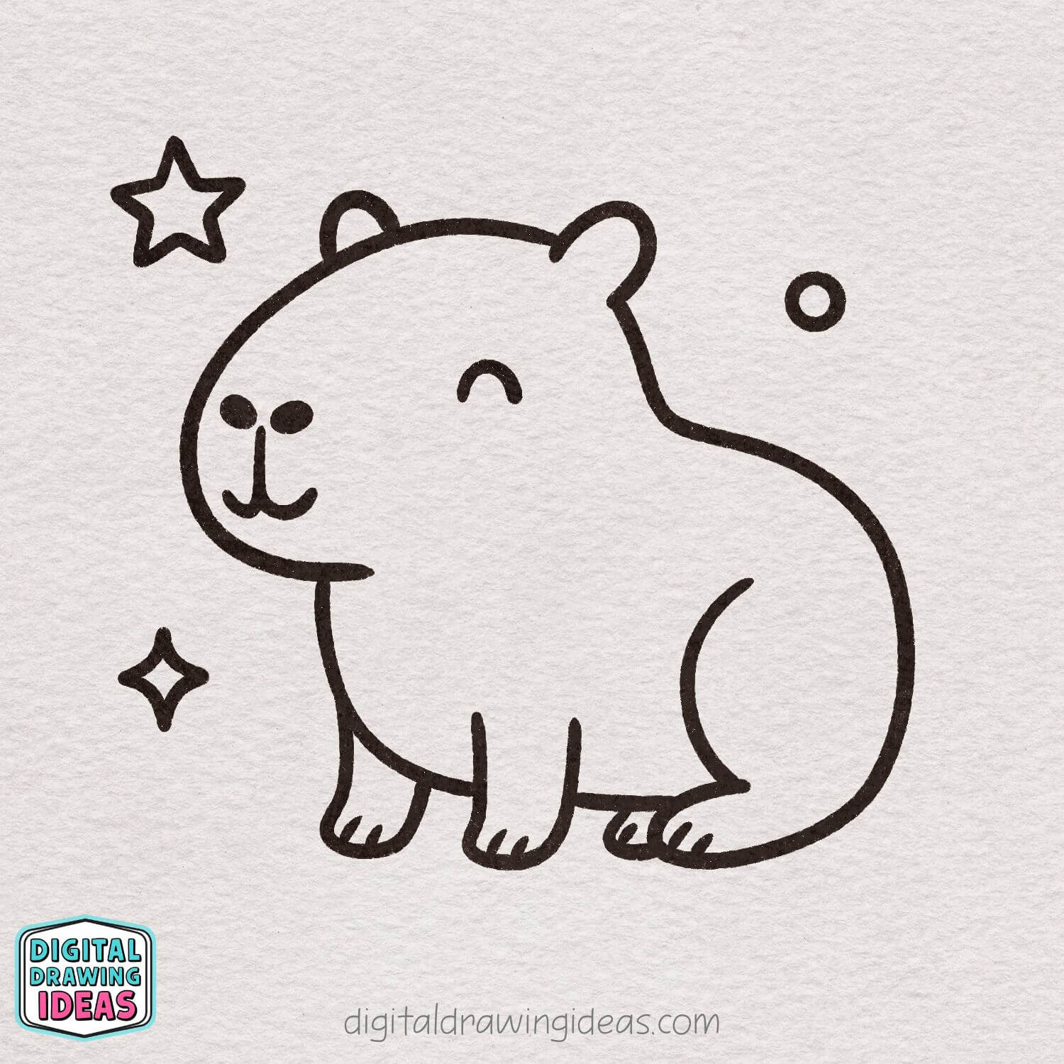 How to Draw a Capybara - Digital Drawing Ideas