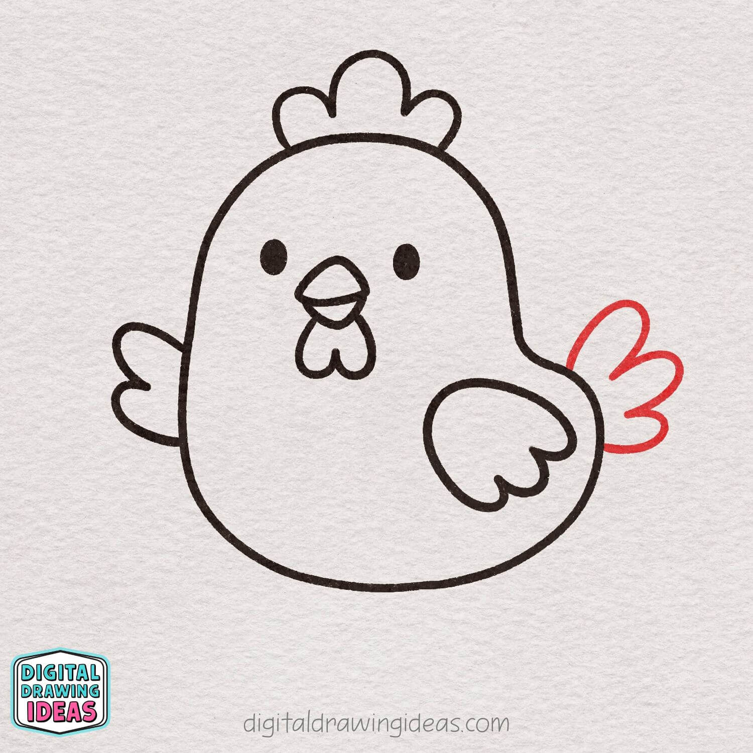 How to Draw a Chicken - Digital Drawing Ideas