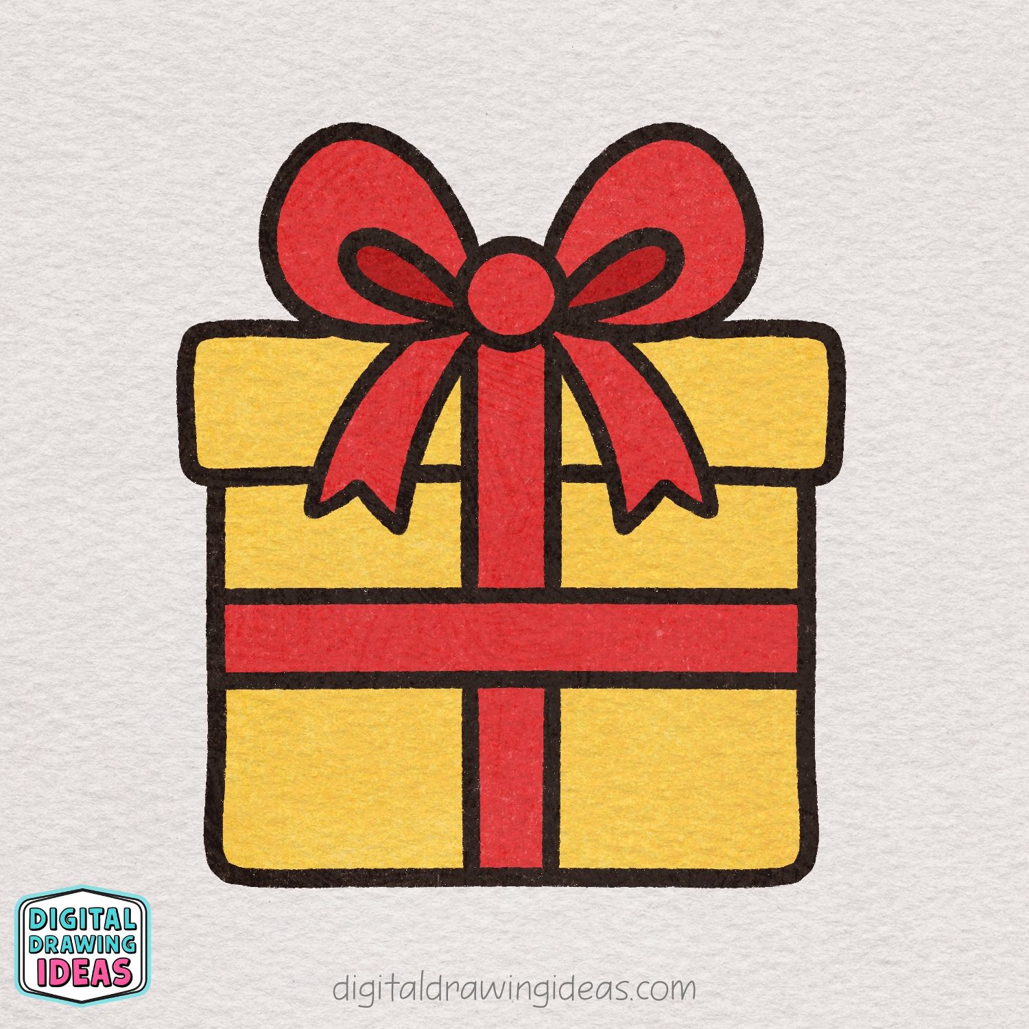 How to Draw a Christmas Present - Digital Drawing Ideas