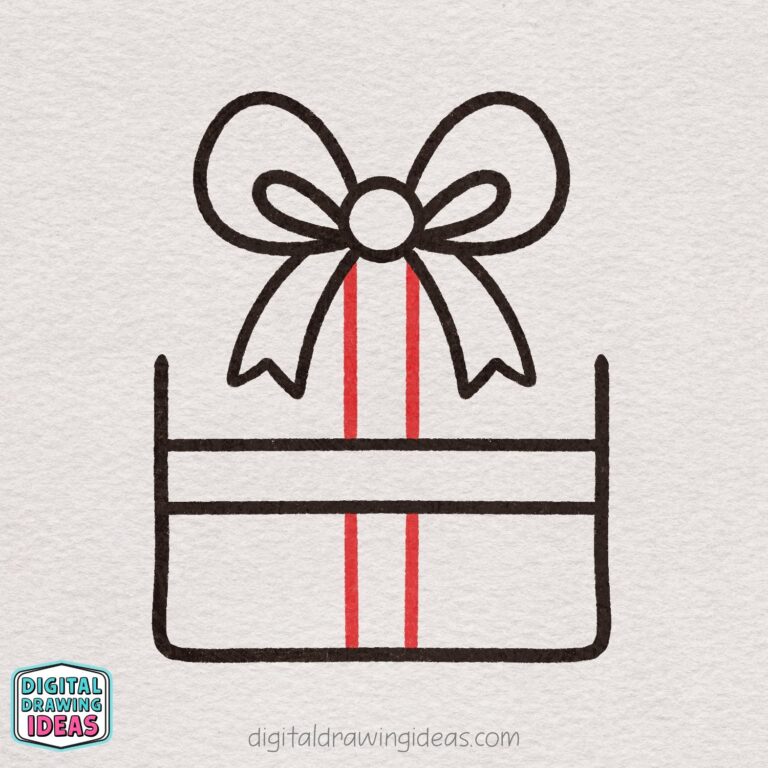 How to Draw a Christmas Present - Digital Drawing Ideas