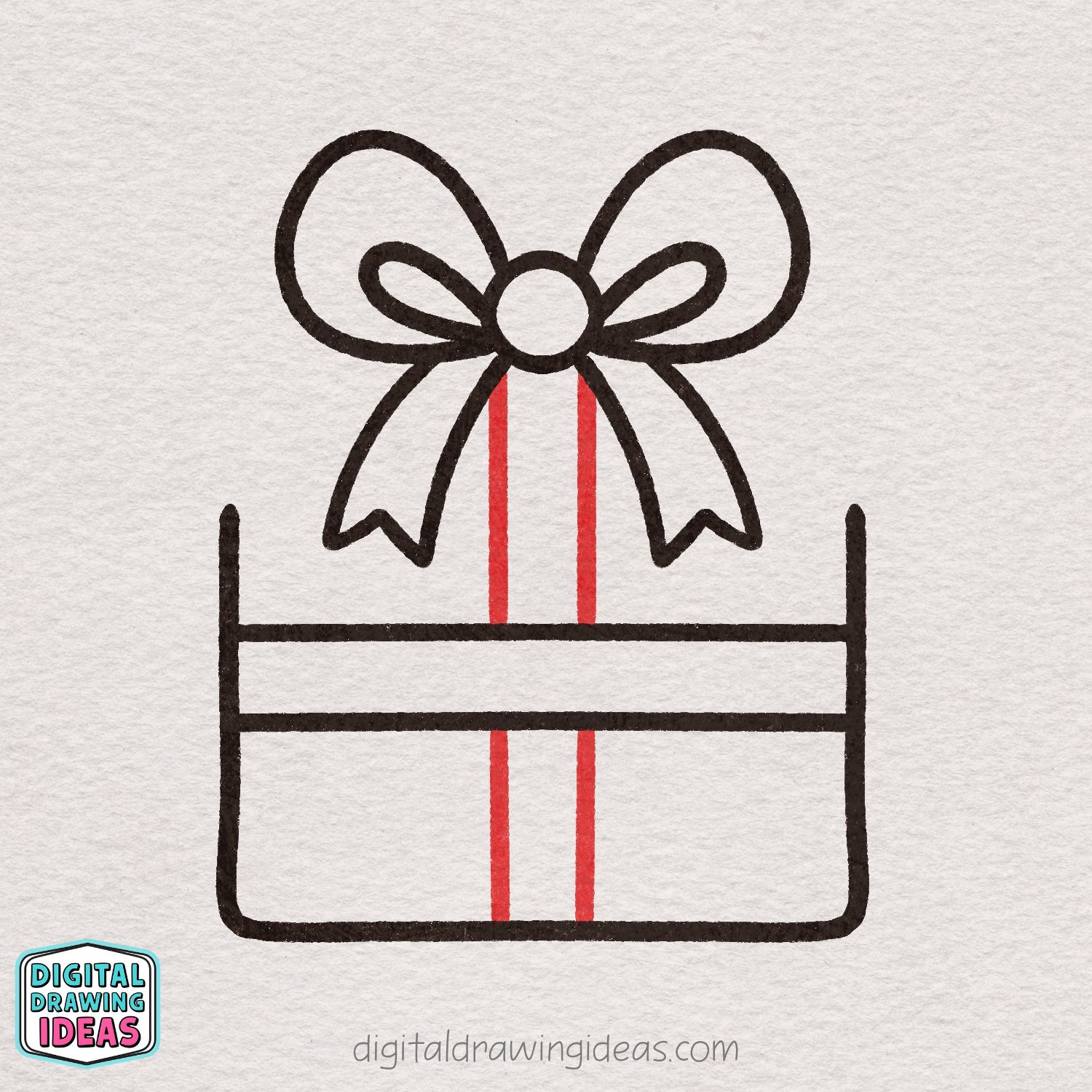 How to Draw a Christmas Present - Digital Drawing Ideas