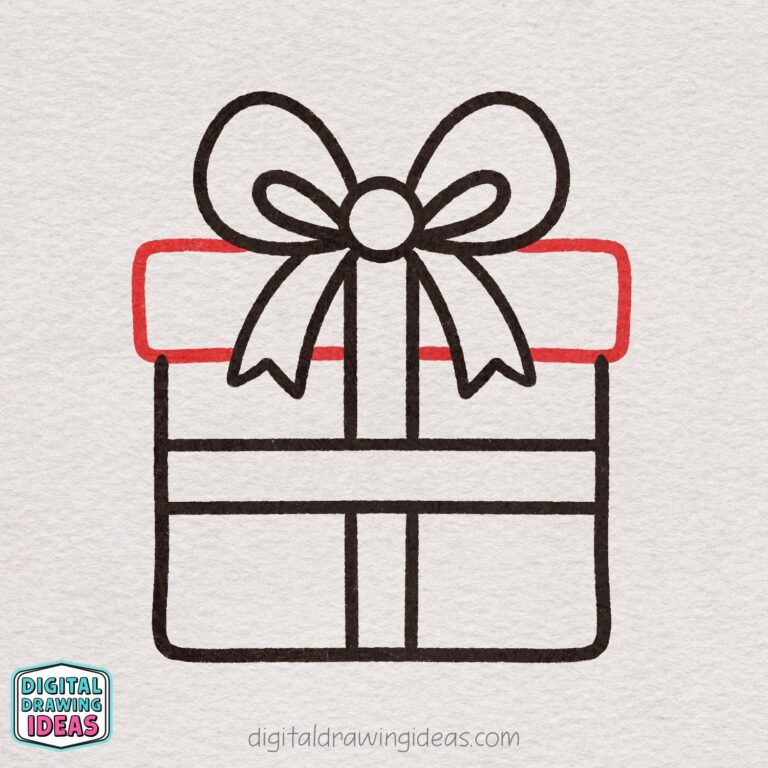 How to Draw a Christmas Present - Digital Drawing Ideas