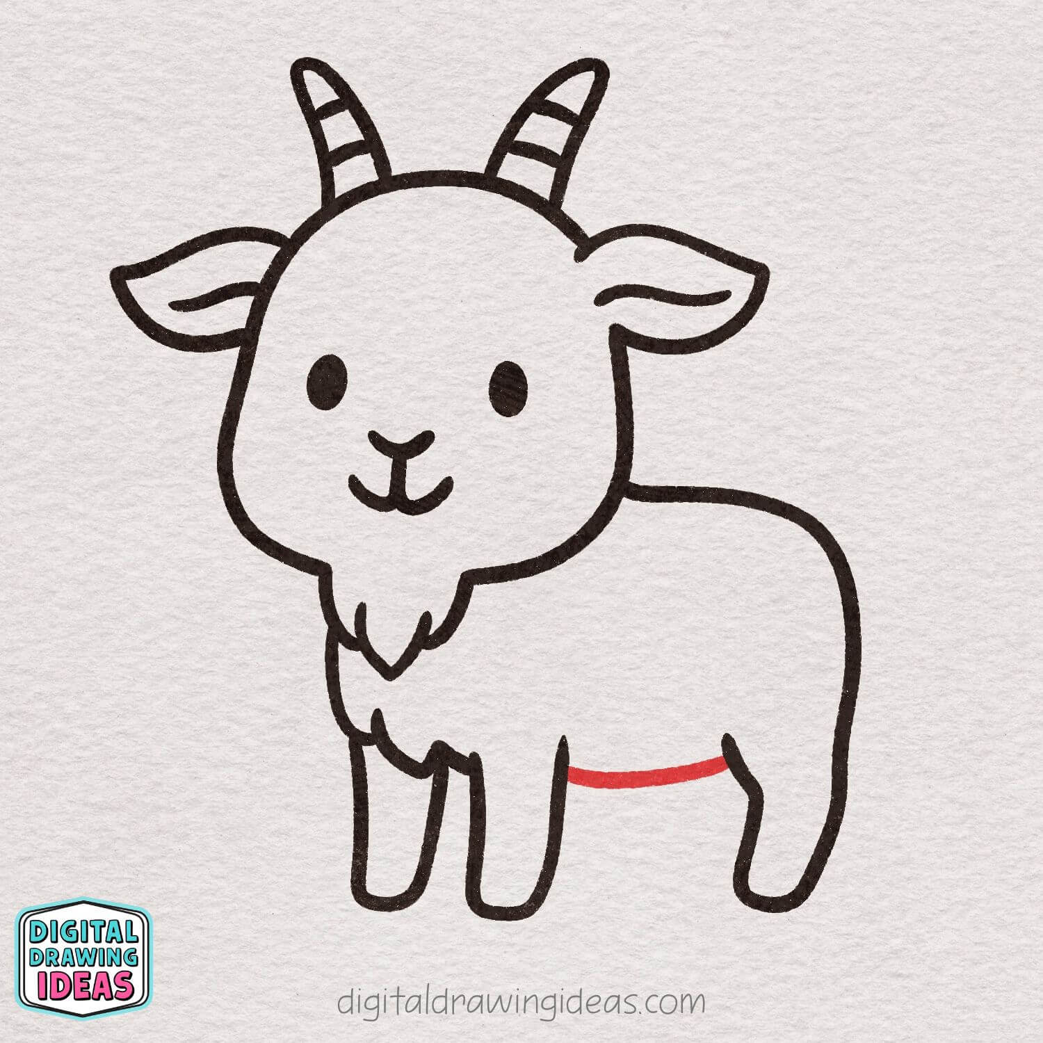 How to Draw a Goat - Digital Drawing Ideas