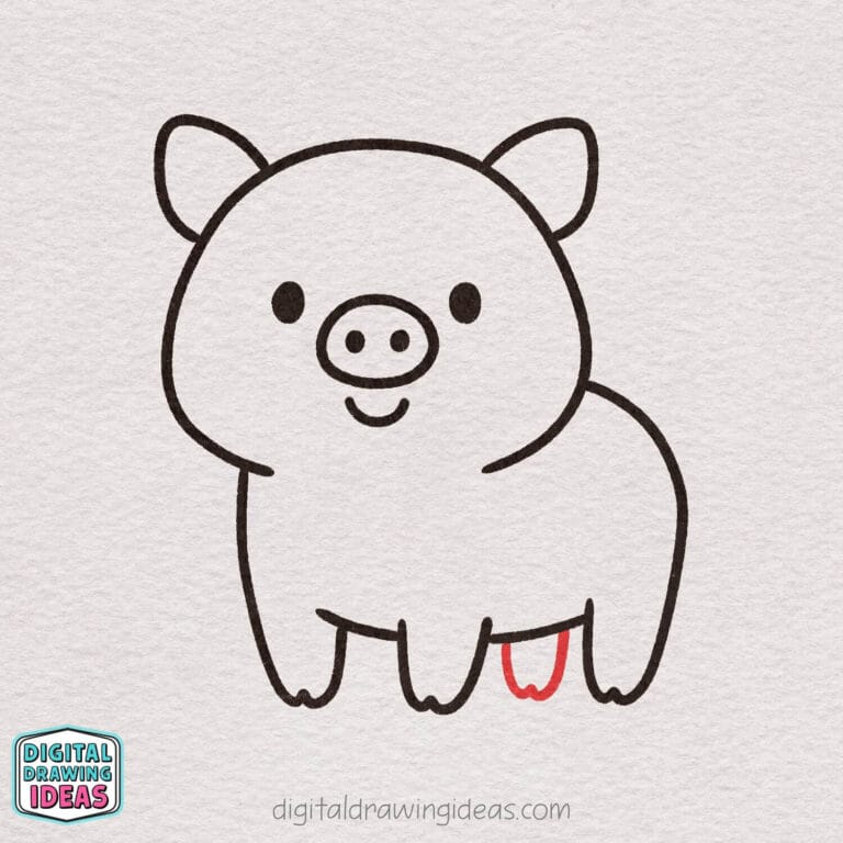 How to Draw a Pig - Digital Drawing Ideas