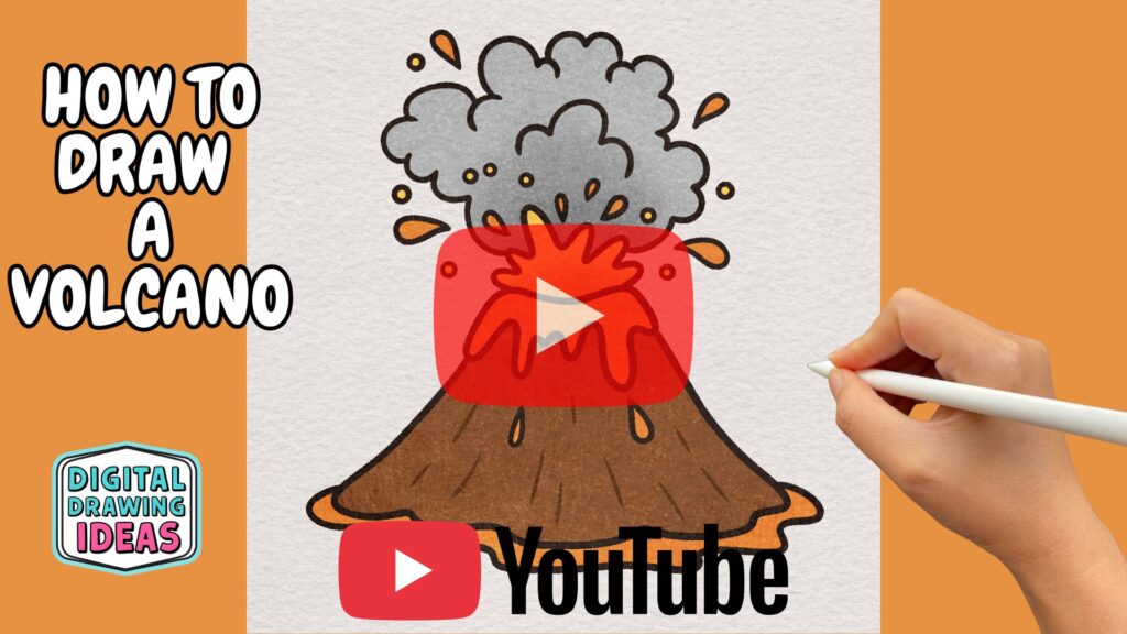 How to Draw a Volcano - Digital Drawing Ideas