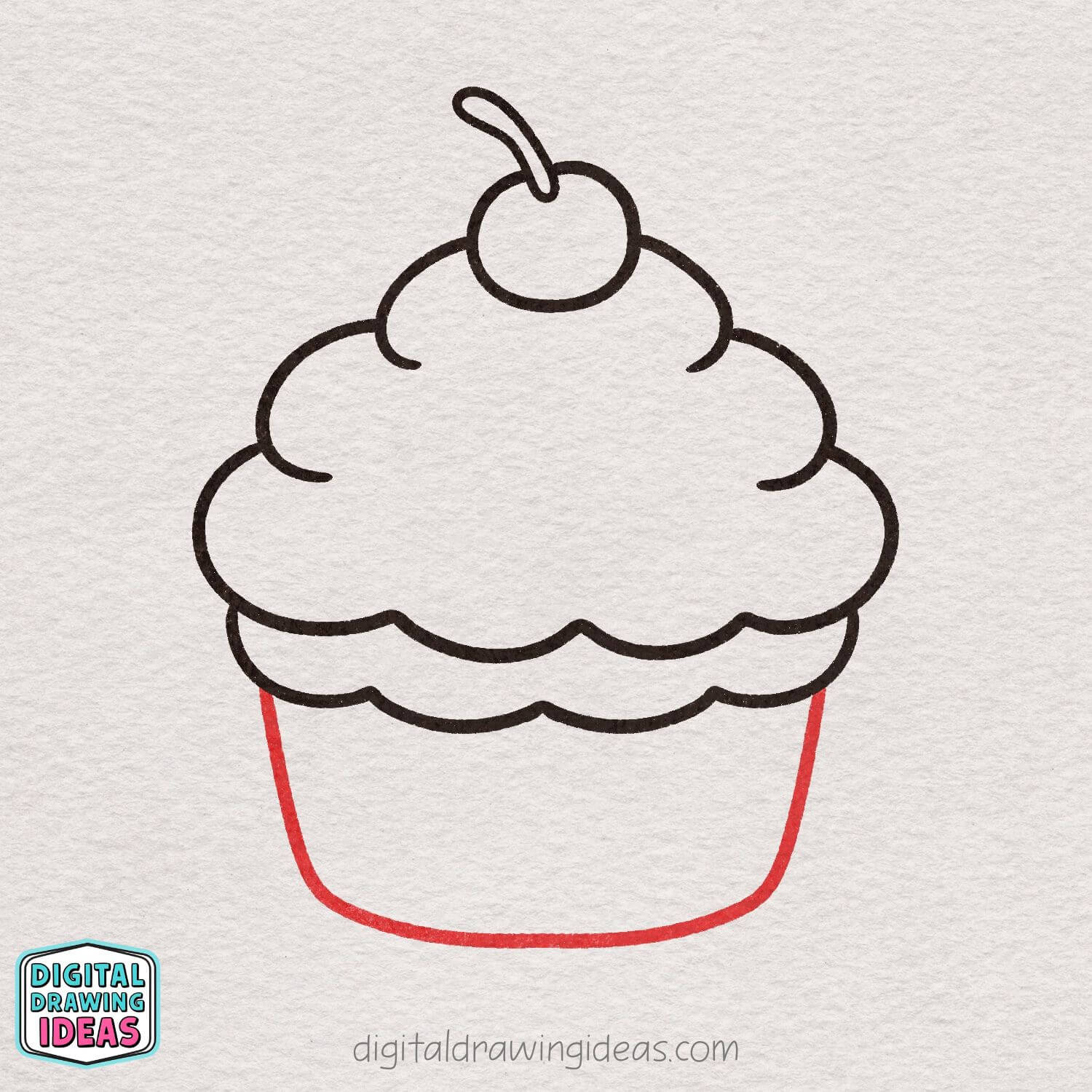 How to Draw a Cupcake - Digital Drawing Ideas