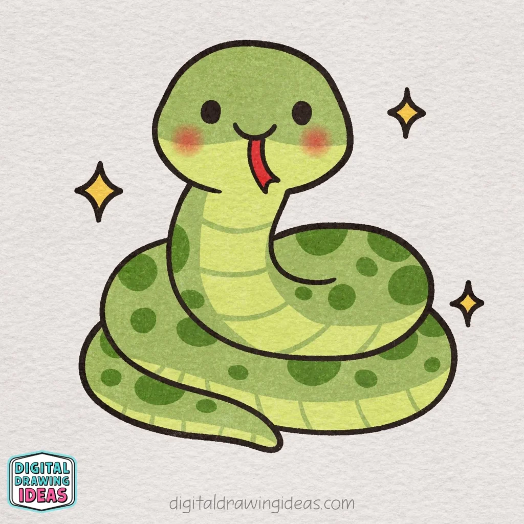 How to Draw a Snake - Digital Drawing Ideas