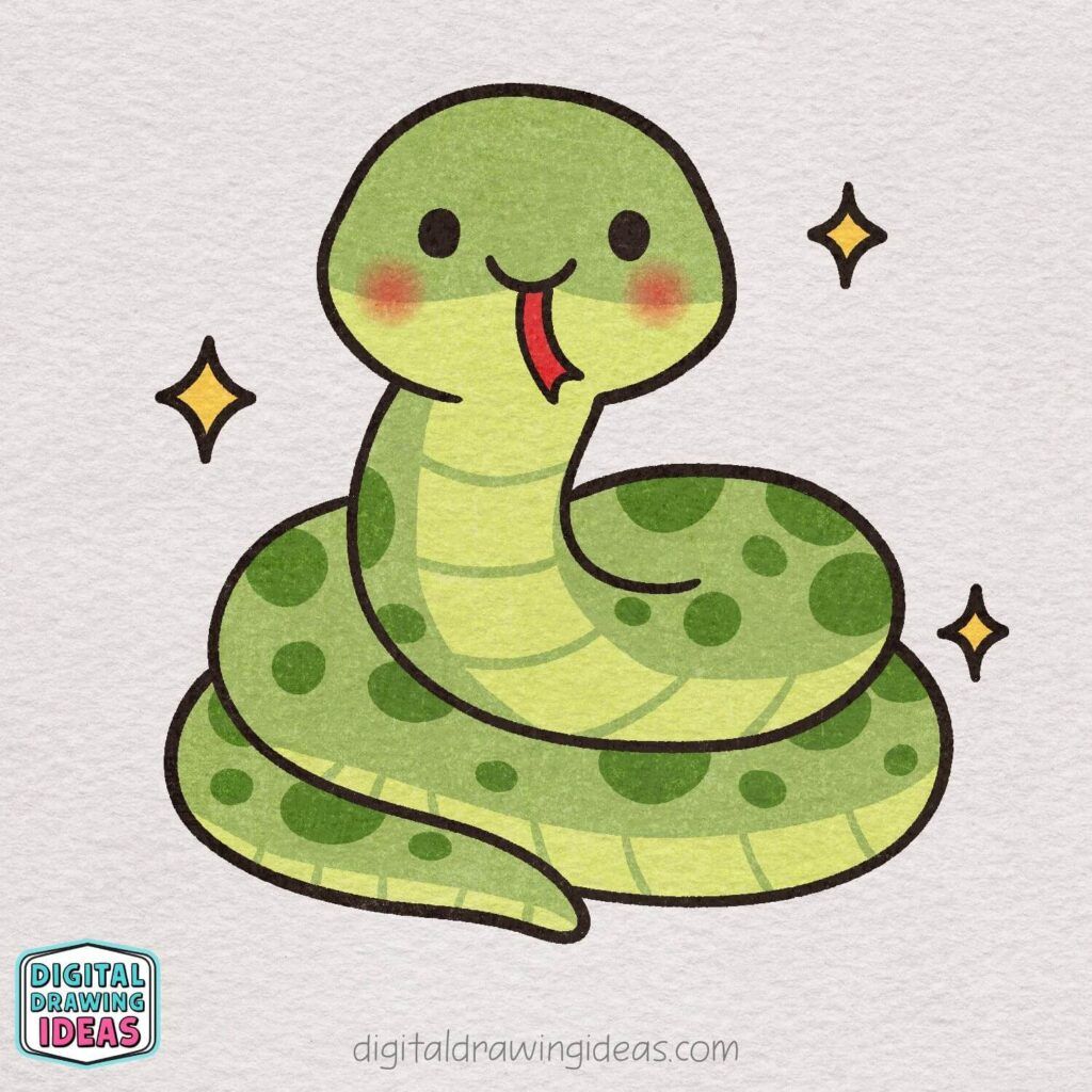 How to Draw a Snake - Digital Drawing Ideas
