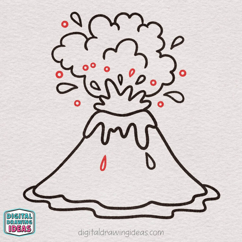 How to Draw a Volcano - Digital Drawing Ideas