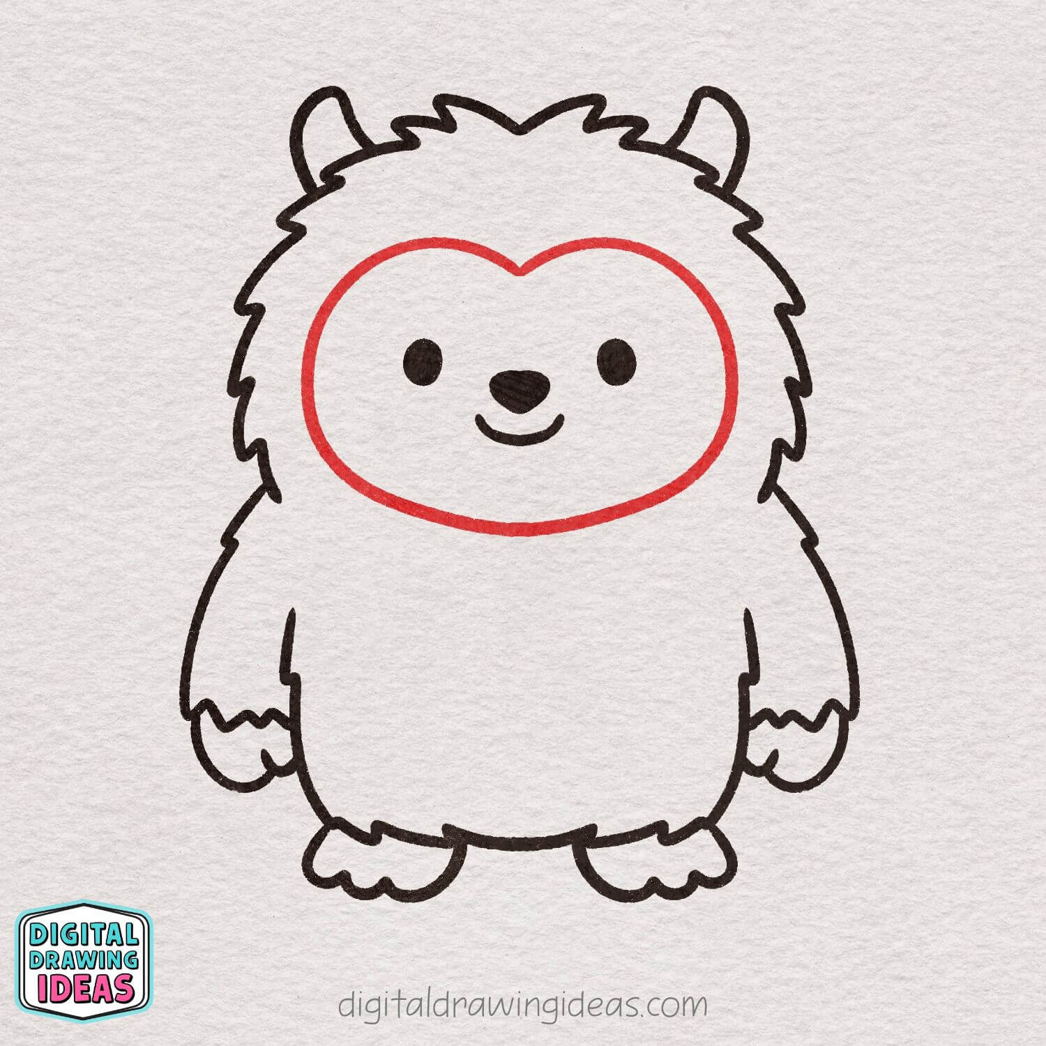 How to Draw a Yeti - Digital Drawing Ideas