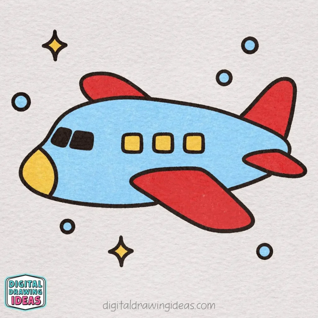 How to Draw an Airplane - Digital Drawing Ideas