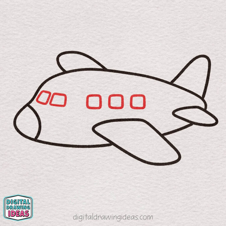 How to Draw an Airplane - Digital Drawing Ideas