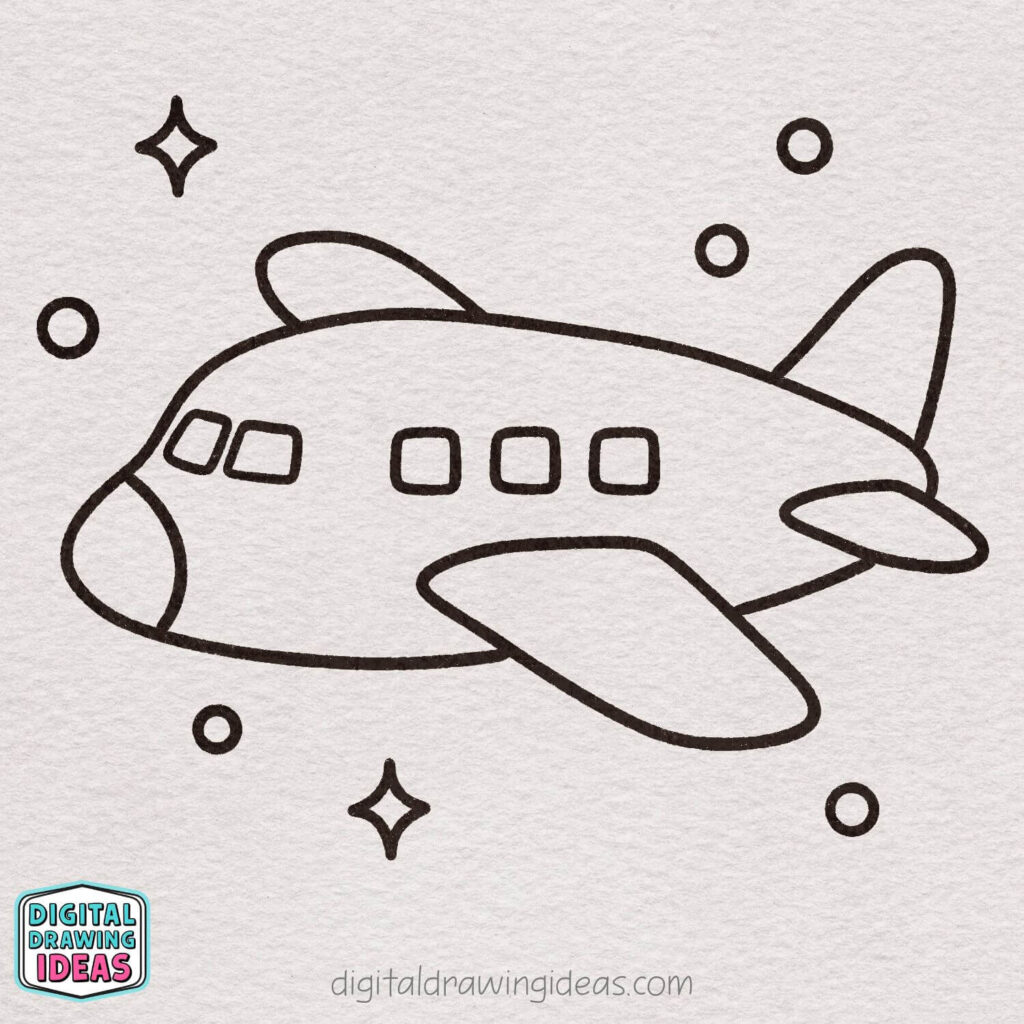 How to Draw an Airplane - Digital Drawing Ideas