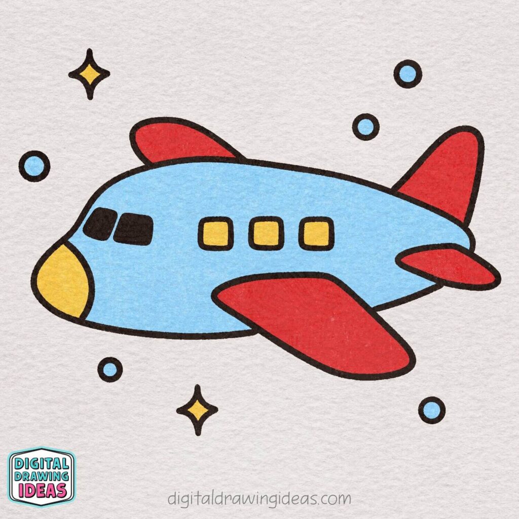 How to Draw an Airplane - Digital Drawing Ideas